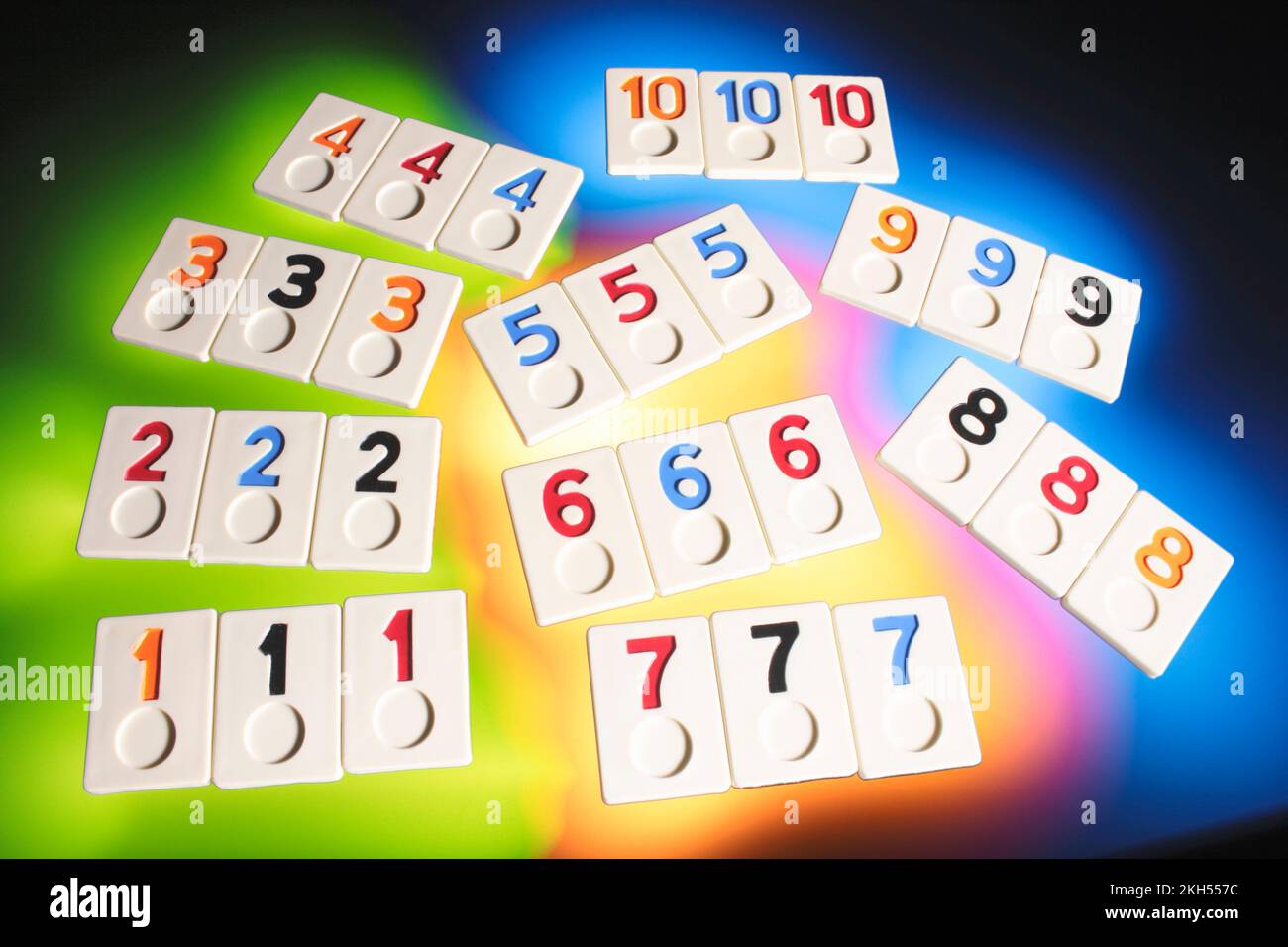 Number Cards on Colorful Background Stock Photo - Alamy