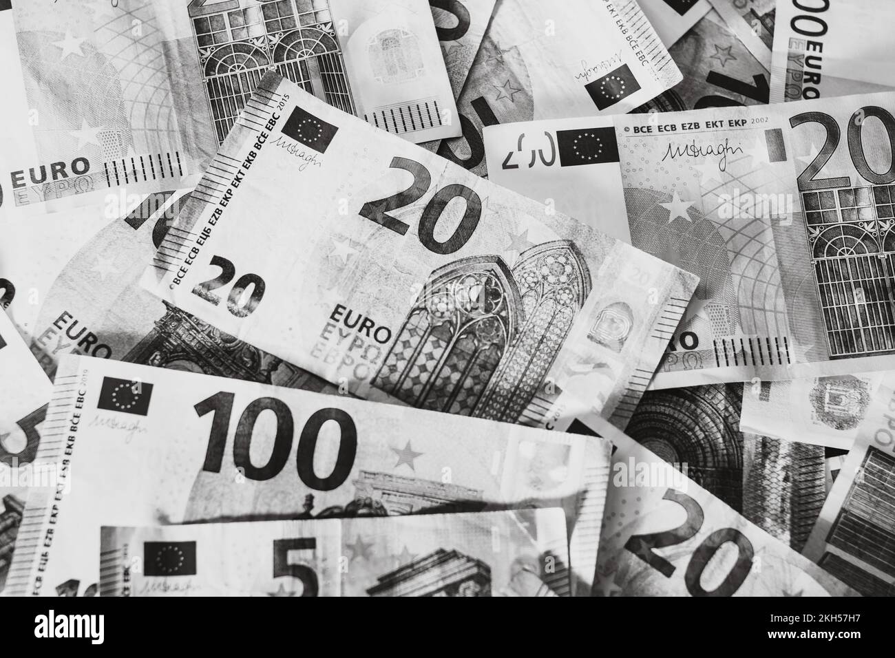 Close up of money euro banknotes, background of money euro isolated ...