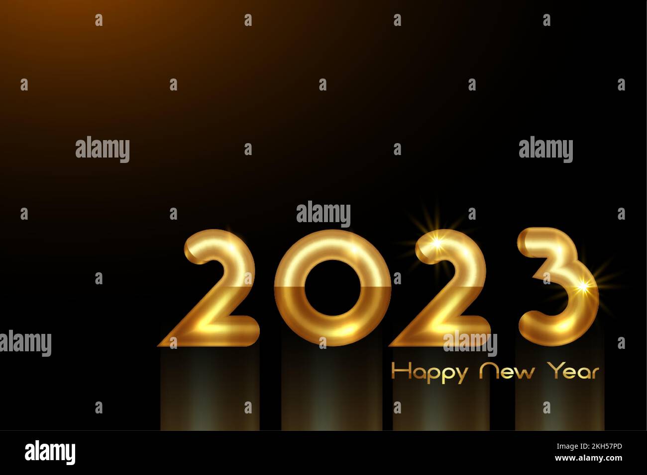 2023 golden 3D bold numbers, Happy New Year. banner template Christmas ...