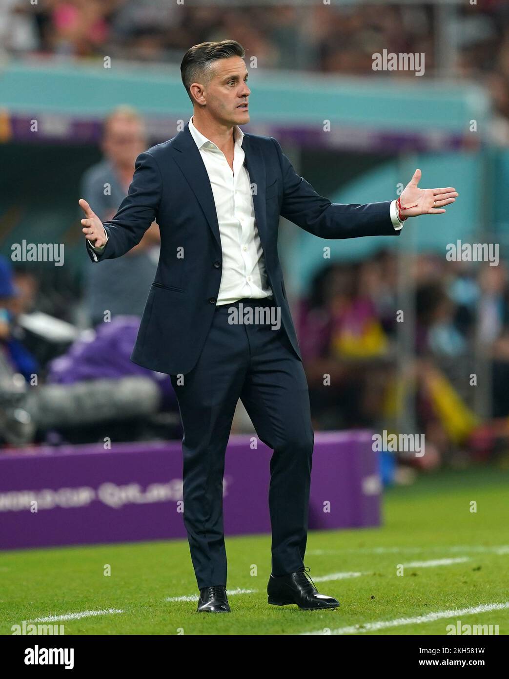 Canada manager John Herdman during the FIFA World Cup Group F match at the Ahmad bin Ali Stadium ...