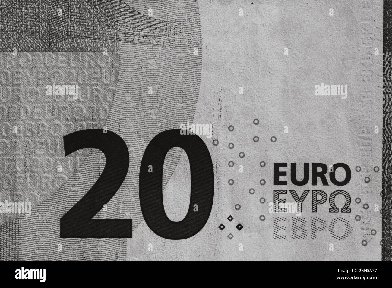 Selective focus on detail of euro banknotes. Close up macro detail of ...