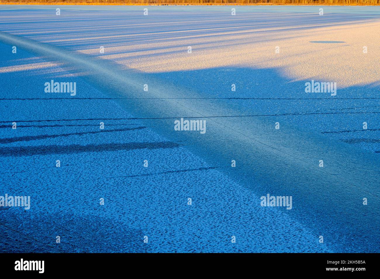 Ice and frost patterns on Kelly Lake, Greater Sudbury, Ontario, Canada ...