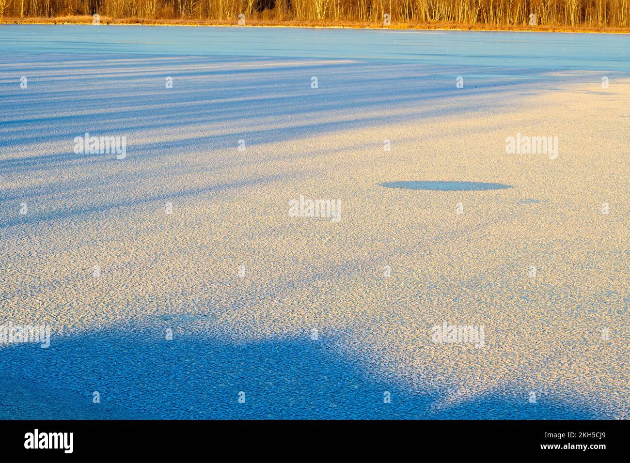 Ice and frost patterns on Kelly Lake, Greater Sudbury, Ontario, Canada ...