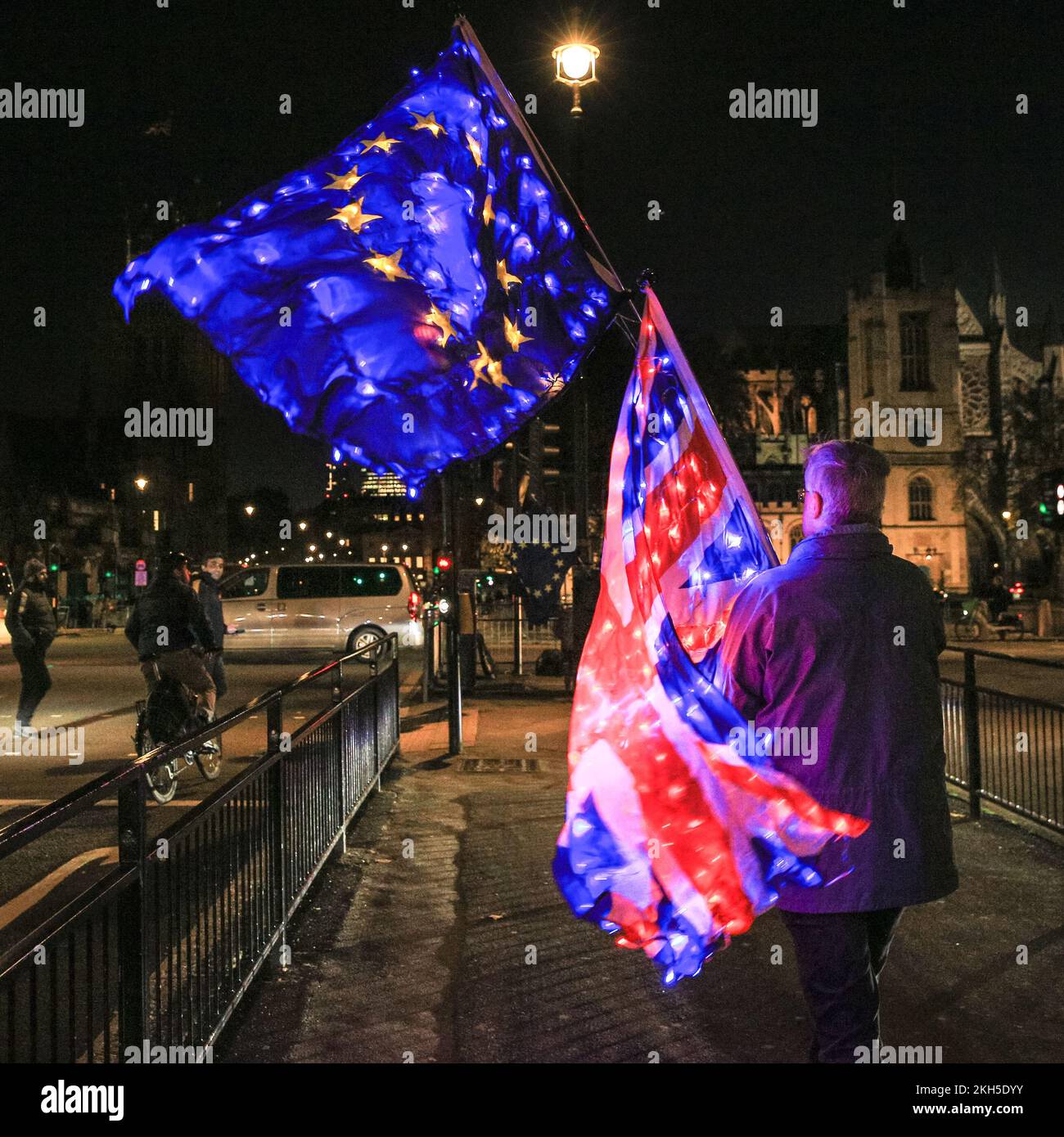 Westminster, London, UK. 23rd Nov, 2022. Peter, an activist with Sodem ...
