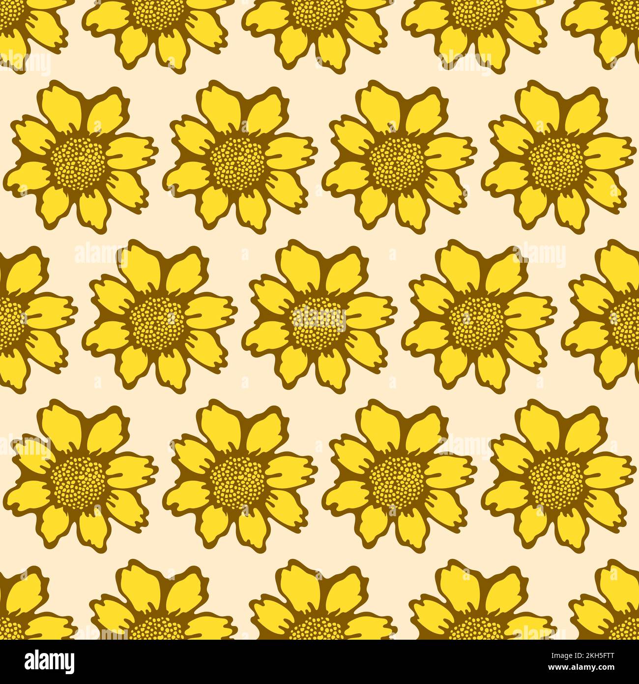 A vector illustration of yellow cartoon sunflowers Stock Vector Image ...