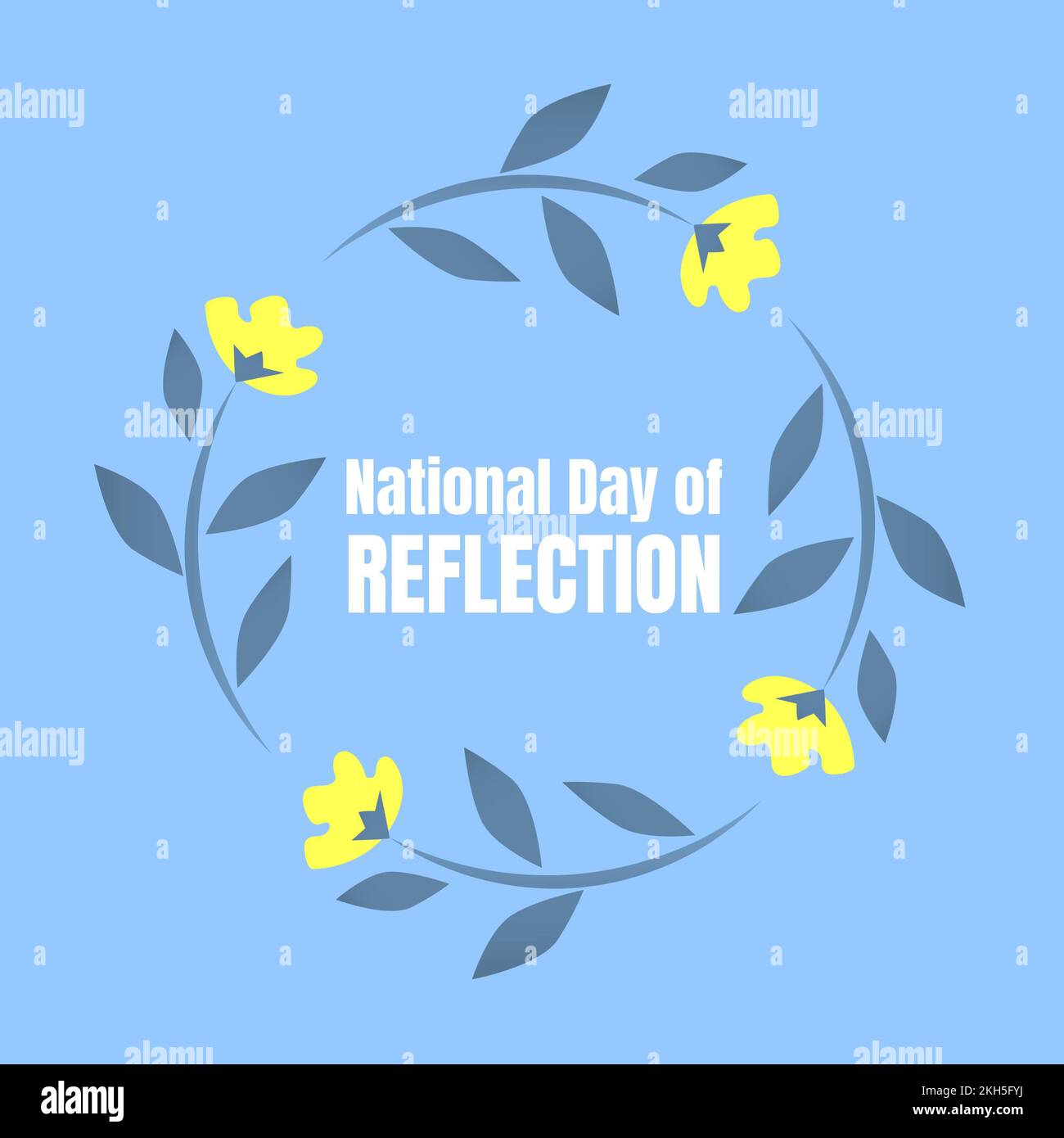 Composition of national day of reflection text over flowers Stock Photo ...