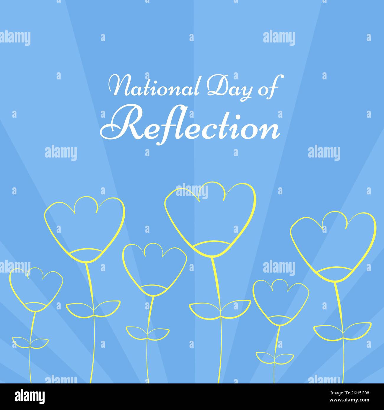 Composition of national day of reflection text over flowers Stock Photo ...