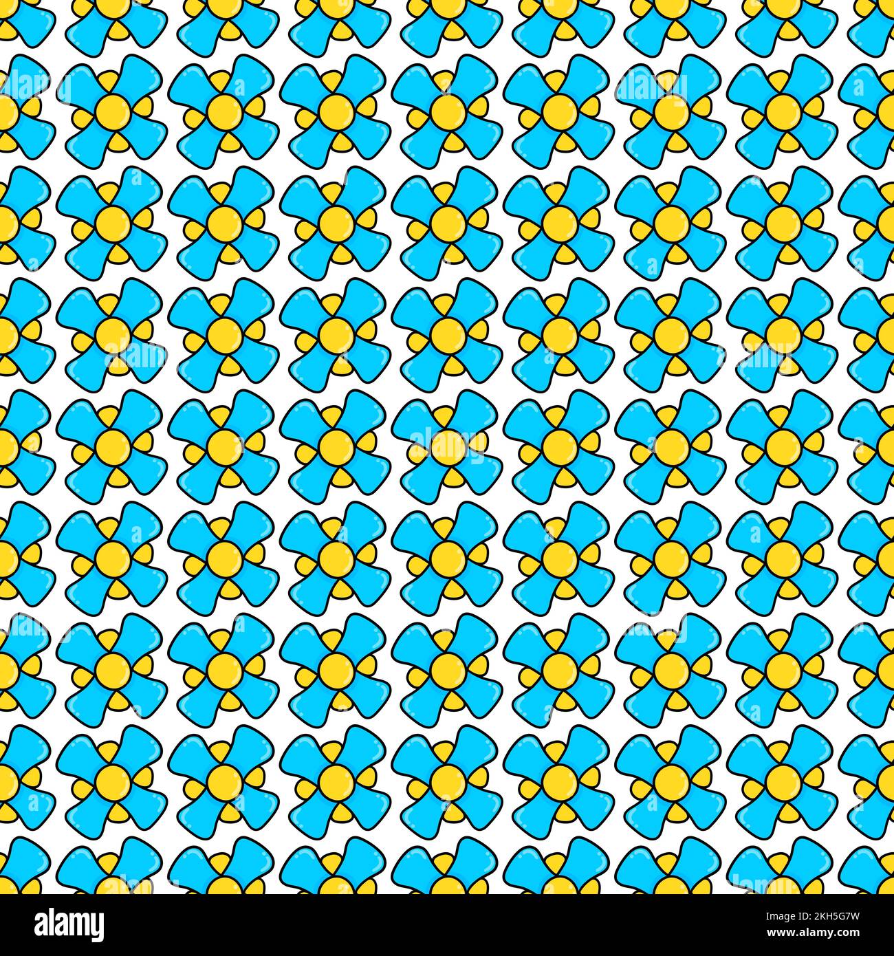 A set of yellow-blue cartoon propellers isolated on white background ...