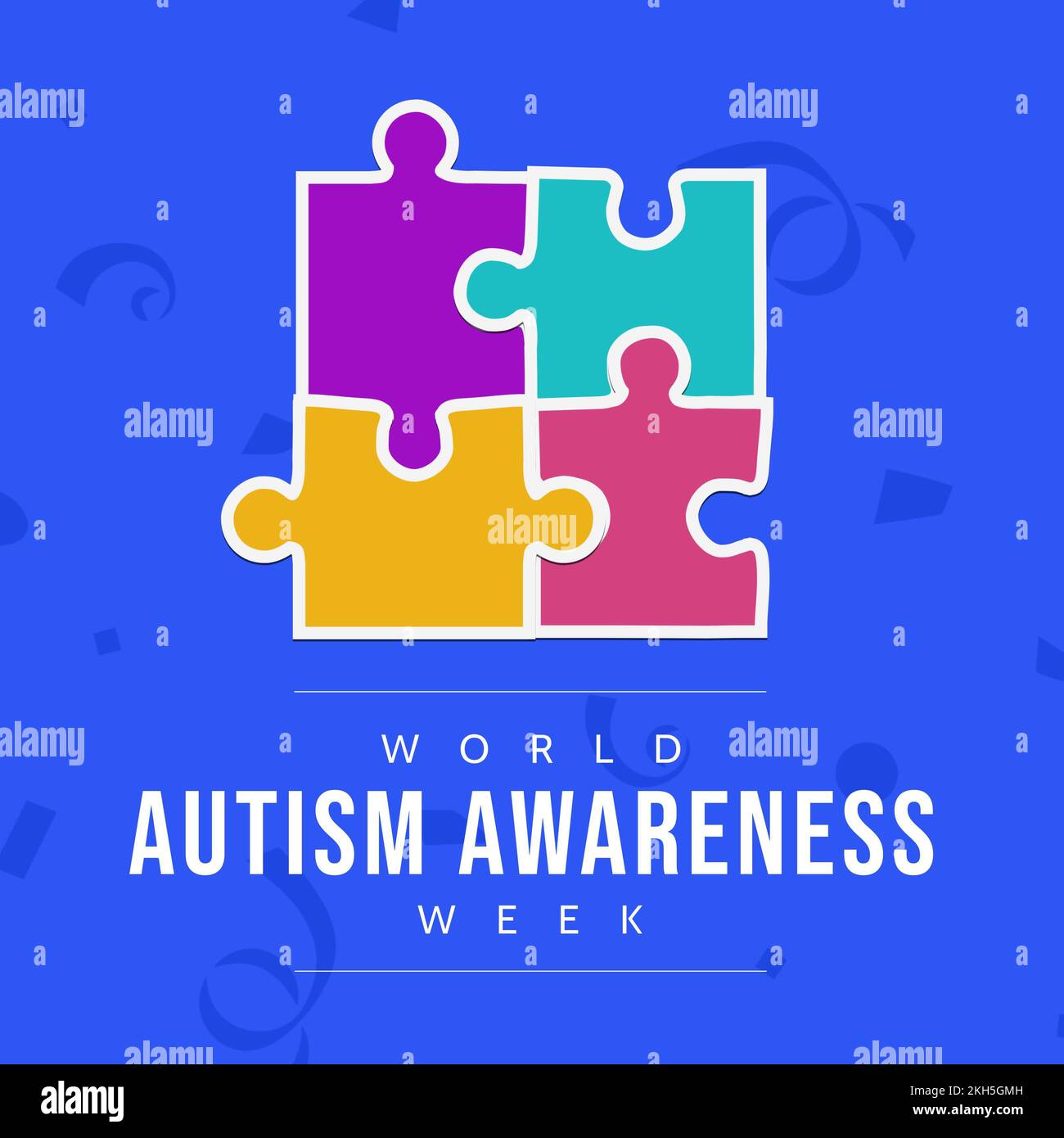 Composition of world autism awareness week and puzzle pieces Stock ...
