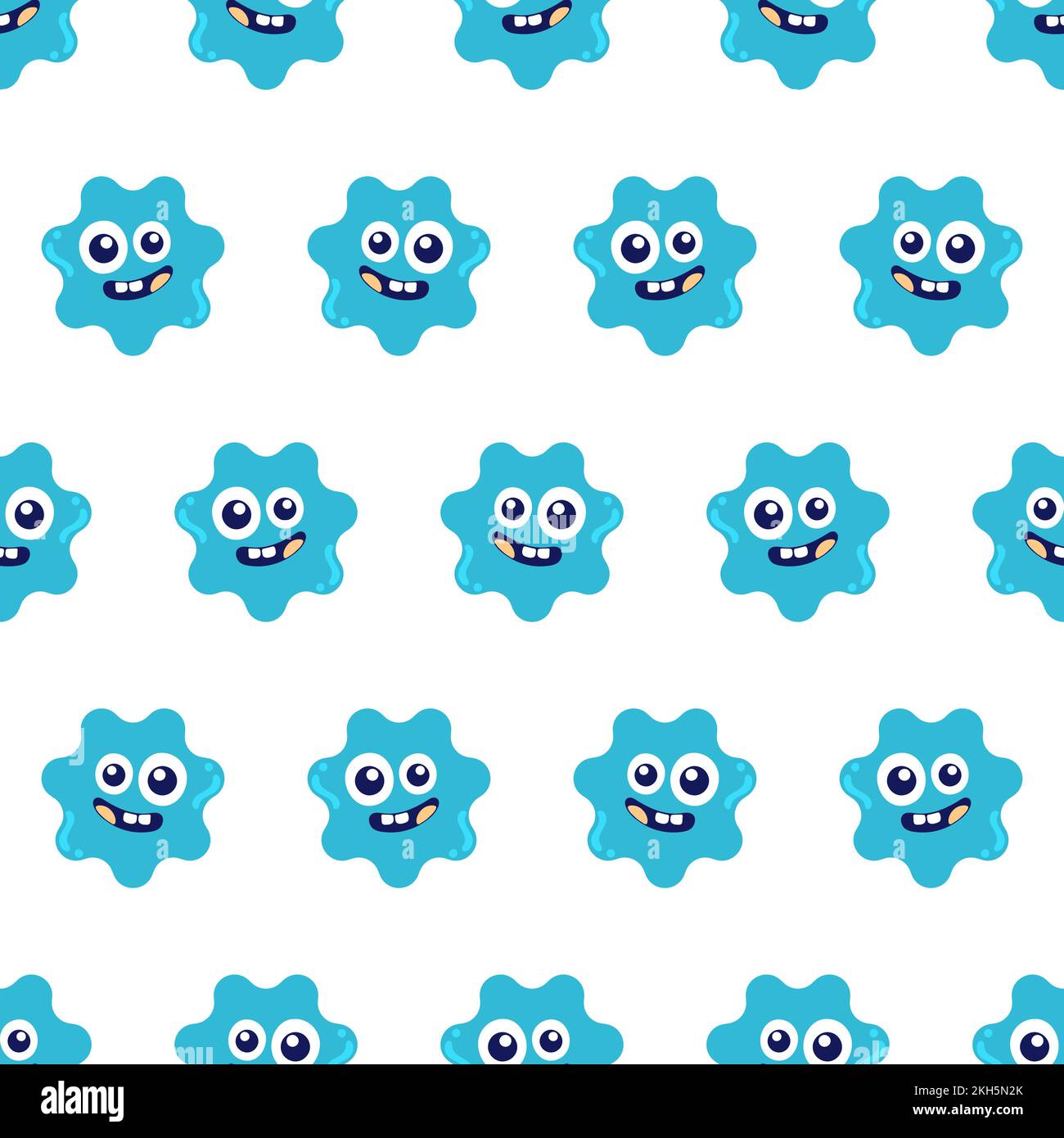 A set of blue cartoon monsters isolated on white background Stock ...