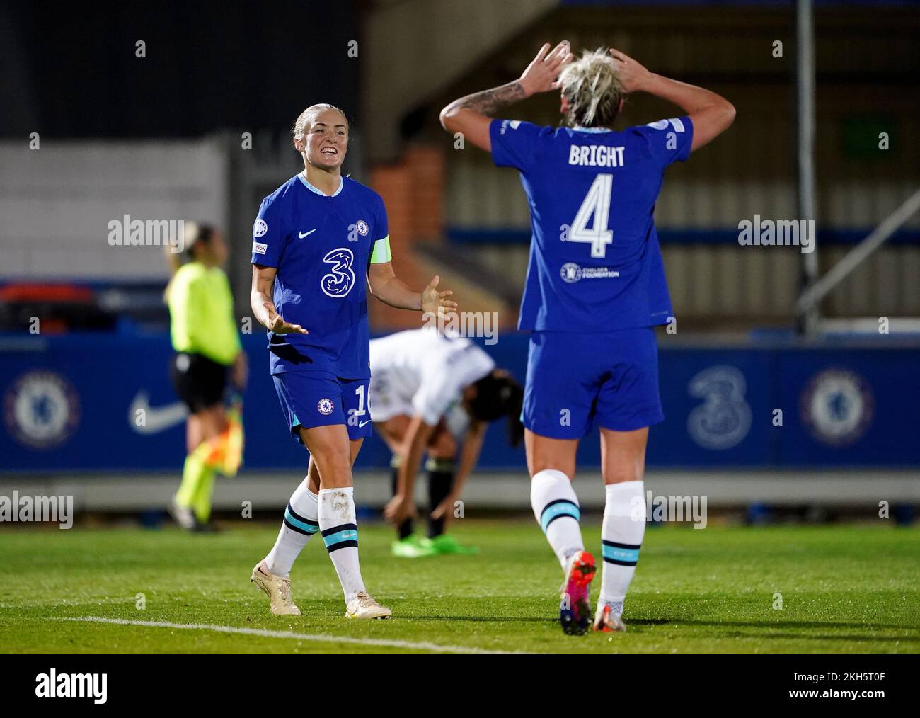 Chelsea’s Magdalena Eriksson and Mille Bright celebrate at full time ...