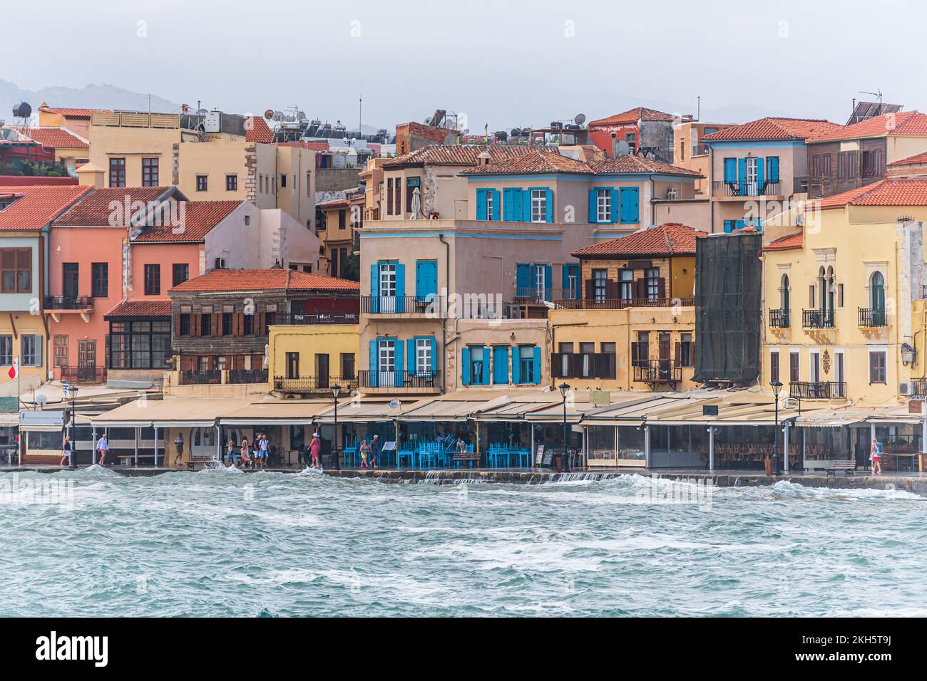 Chania with it's old harbor and the famous lighthouse, Crete, Greece ...
