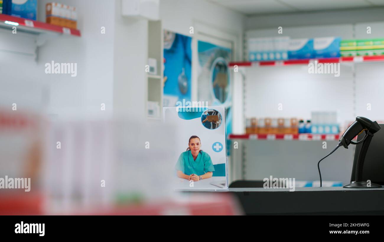 Healthcare retail store with pharmaceutical products and medicine on ...