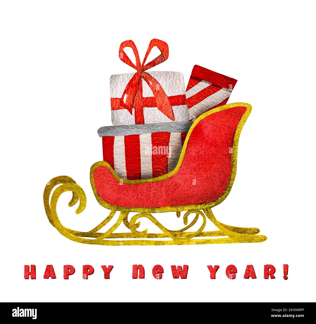 Christmas sled with gifts Stock Photo - Alamy