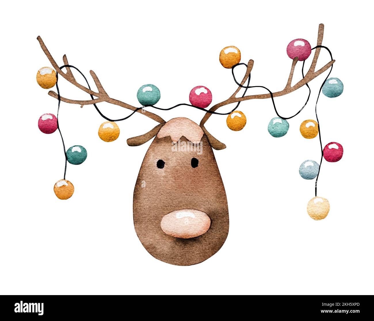 Christmas deep watercolor painting Stock Photo - Alamy