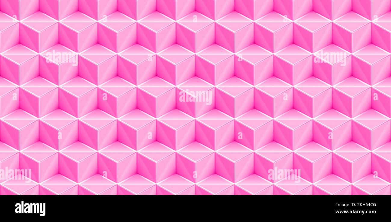 Baby pink shiny satin isometric cubes seamless background texture. Cute ...