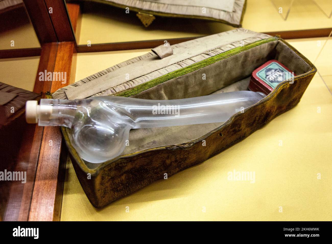 Glass phallus used to be filled with hot or cold water to cause various ...