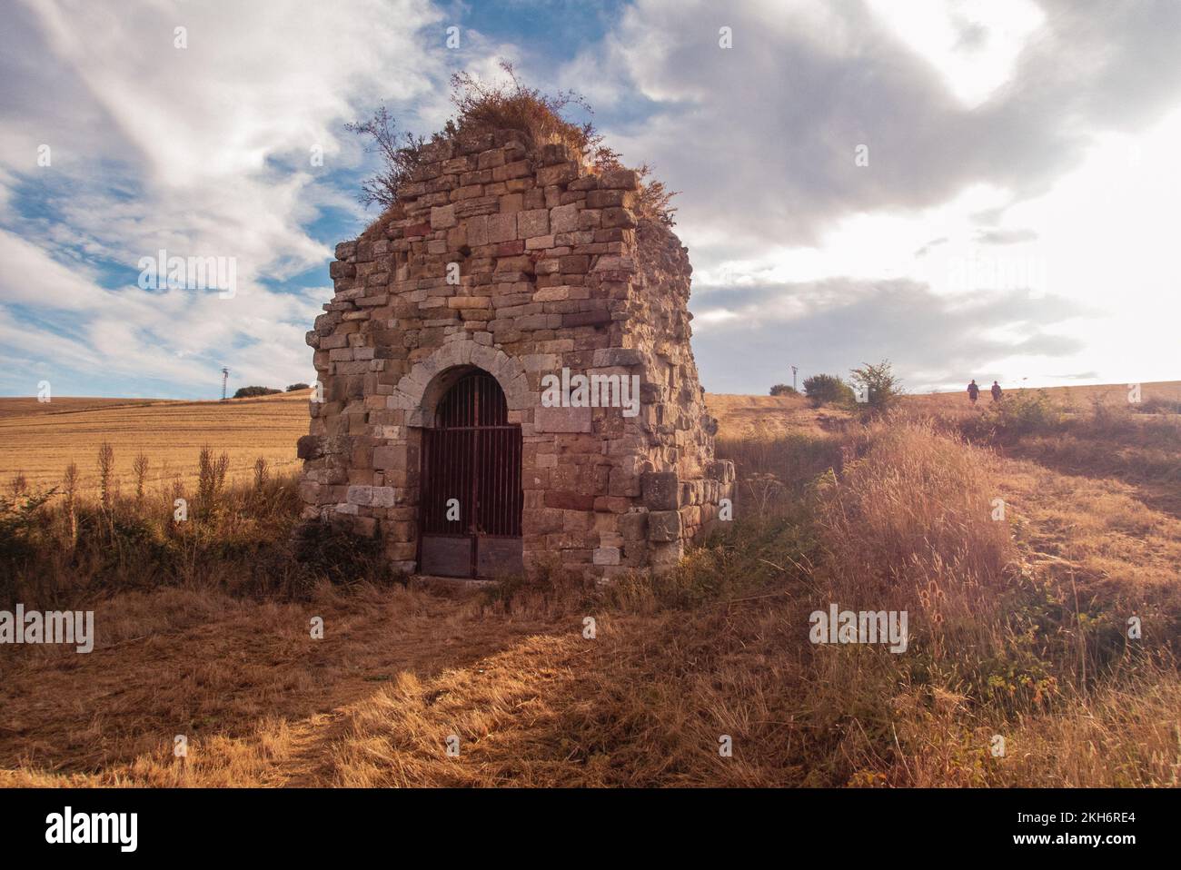 The sole remains of the medieval minster San Félix de Oca near ...