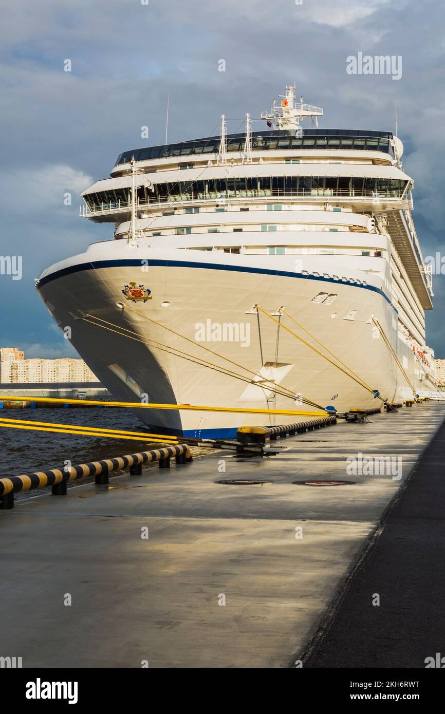 MS Marina cruise ship moored at quay in port of Saint-Petersburg ...