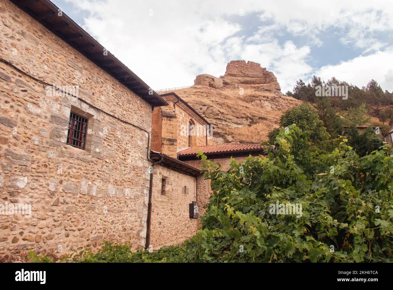 Visibly from afar: the castle hill of Belorado with its ruins of the ...