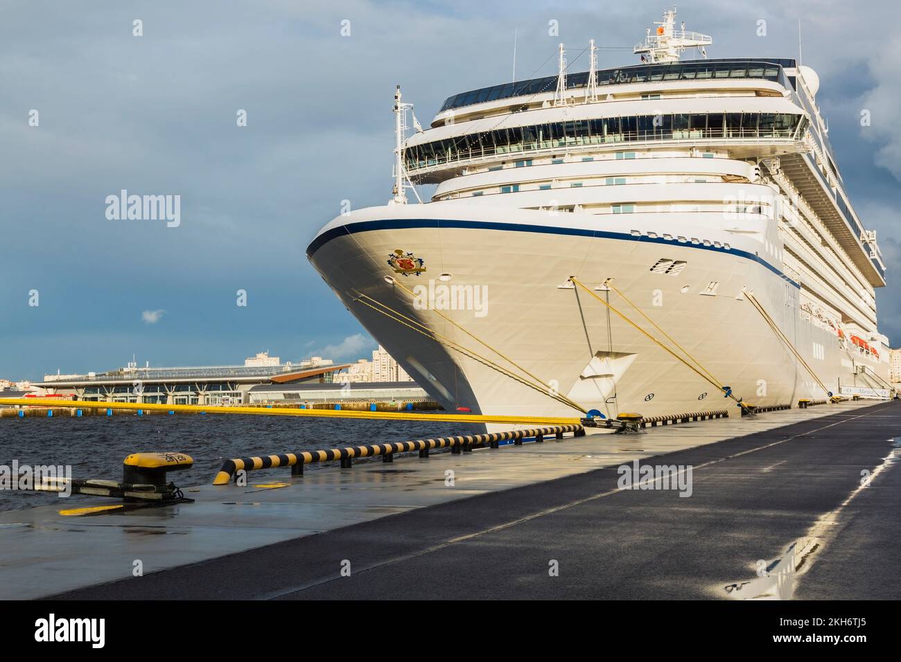 MS Marina cruise ship moored at quay in port of Saint-Petersburg ...
