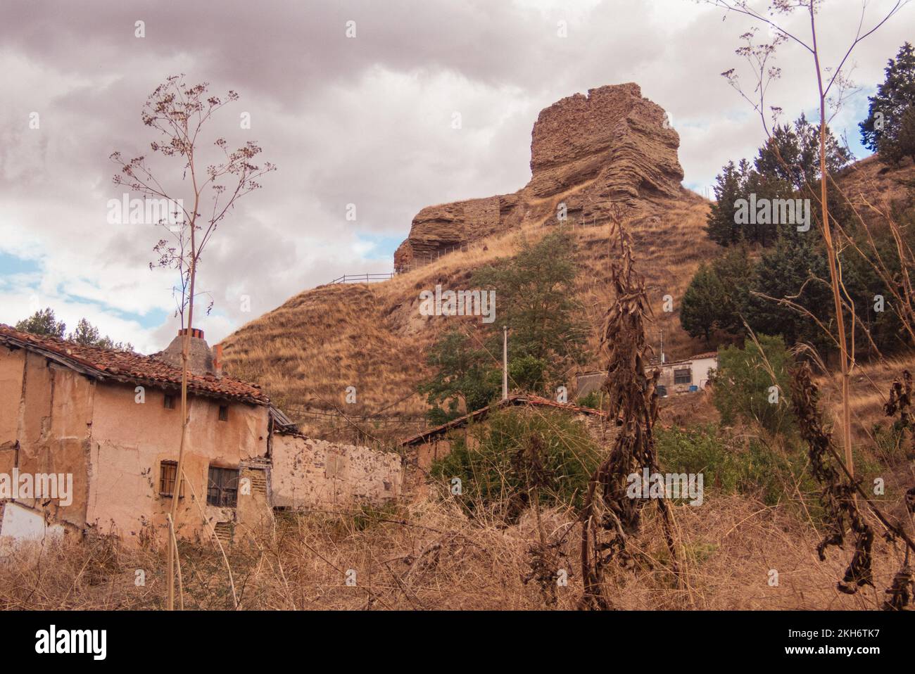 Visibly from afar: the castle hill of Belorado with its ruins of the ...