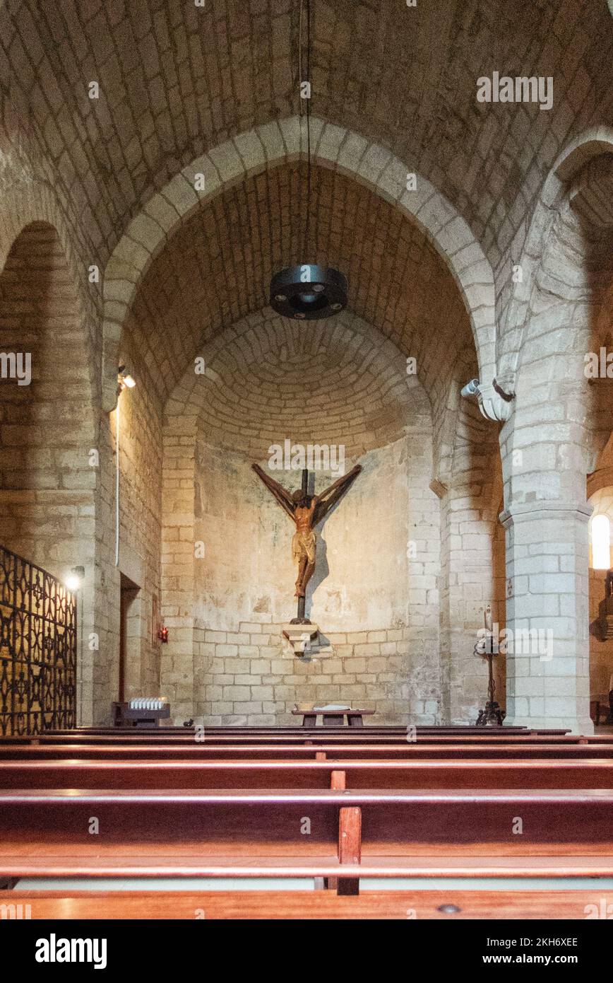 The medieval crucifix in the old Templar church Iglesia del Crucifijo ...