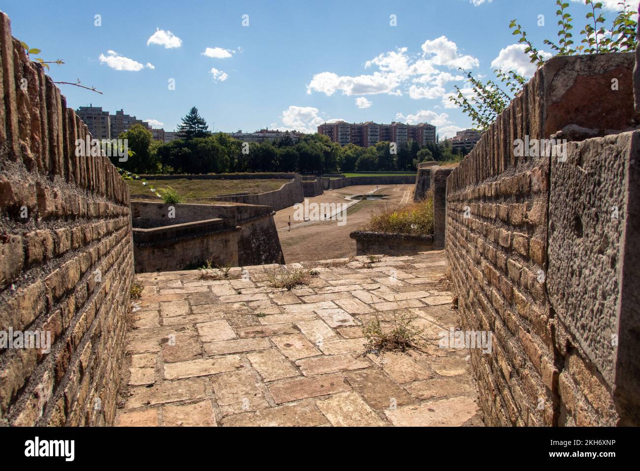 View from a loophole of the citadel of Pamplona, once considered one of ...