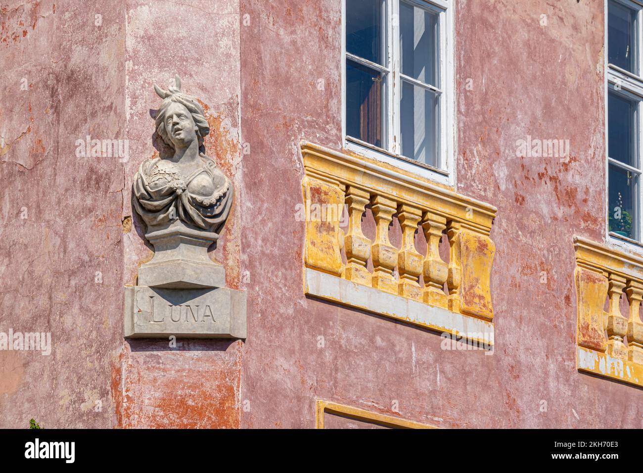 Prague, Czech Republic - 4 September 2022: Statue of Luna, the Roman ...