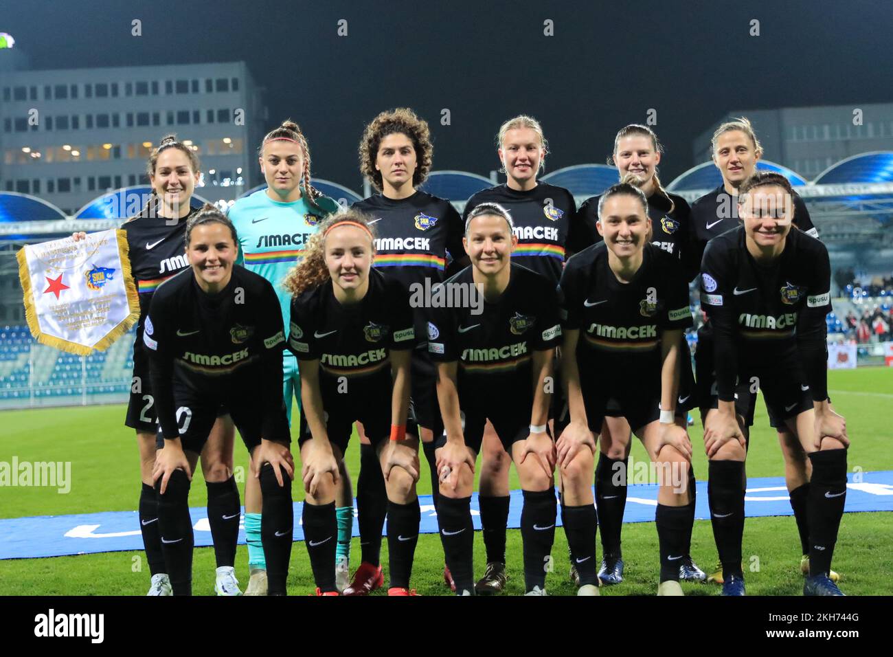 St Polten starting line up for the UEFA Womens Champions Legaue group ...