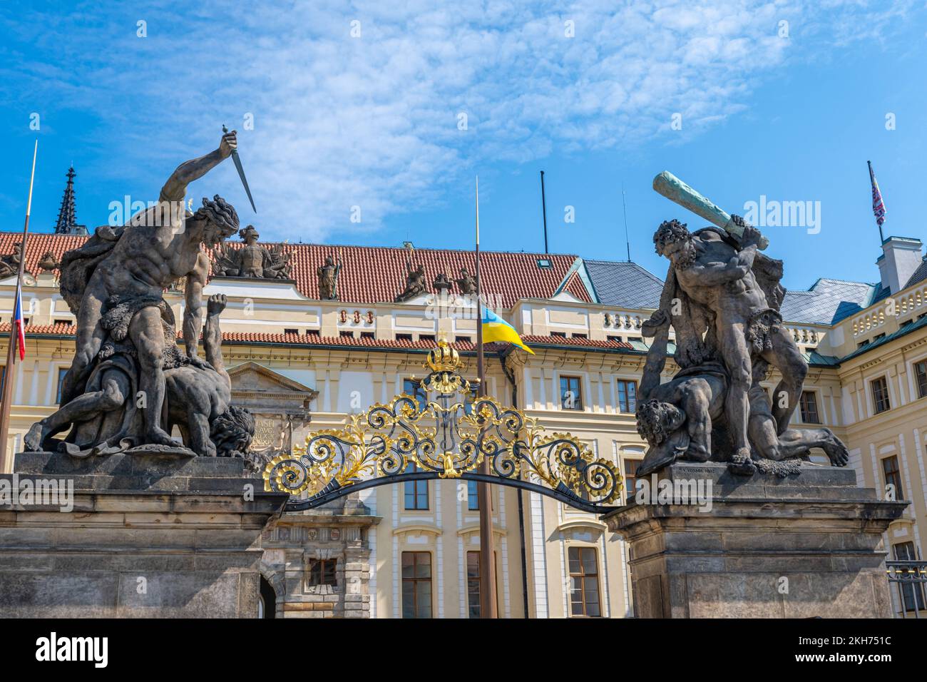 Prague, Czech Republic - 4 September 2022: Wrestling Titans sculptures ...