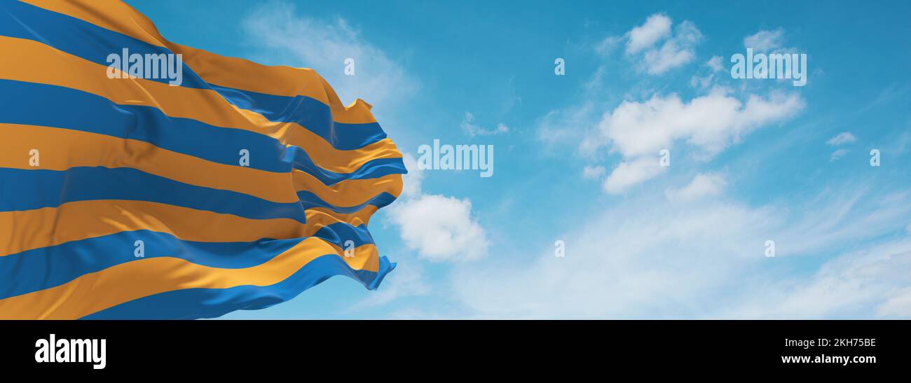 official flag of Salisbury, Maryland untied states of America at cloudy ...