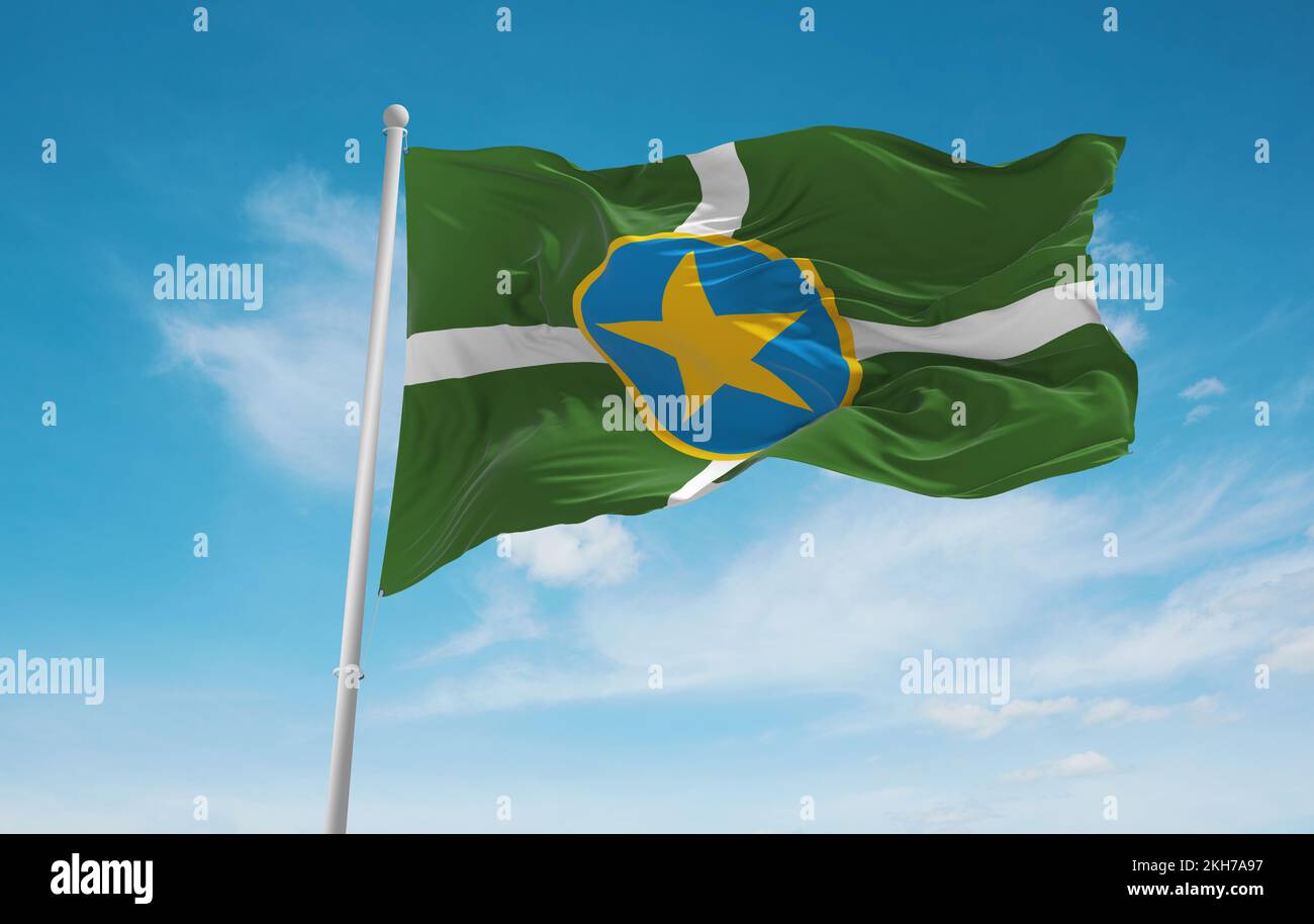 official flag of Jackson, Mississippi untied states of America at ...