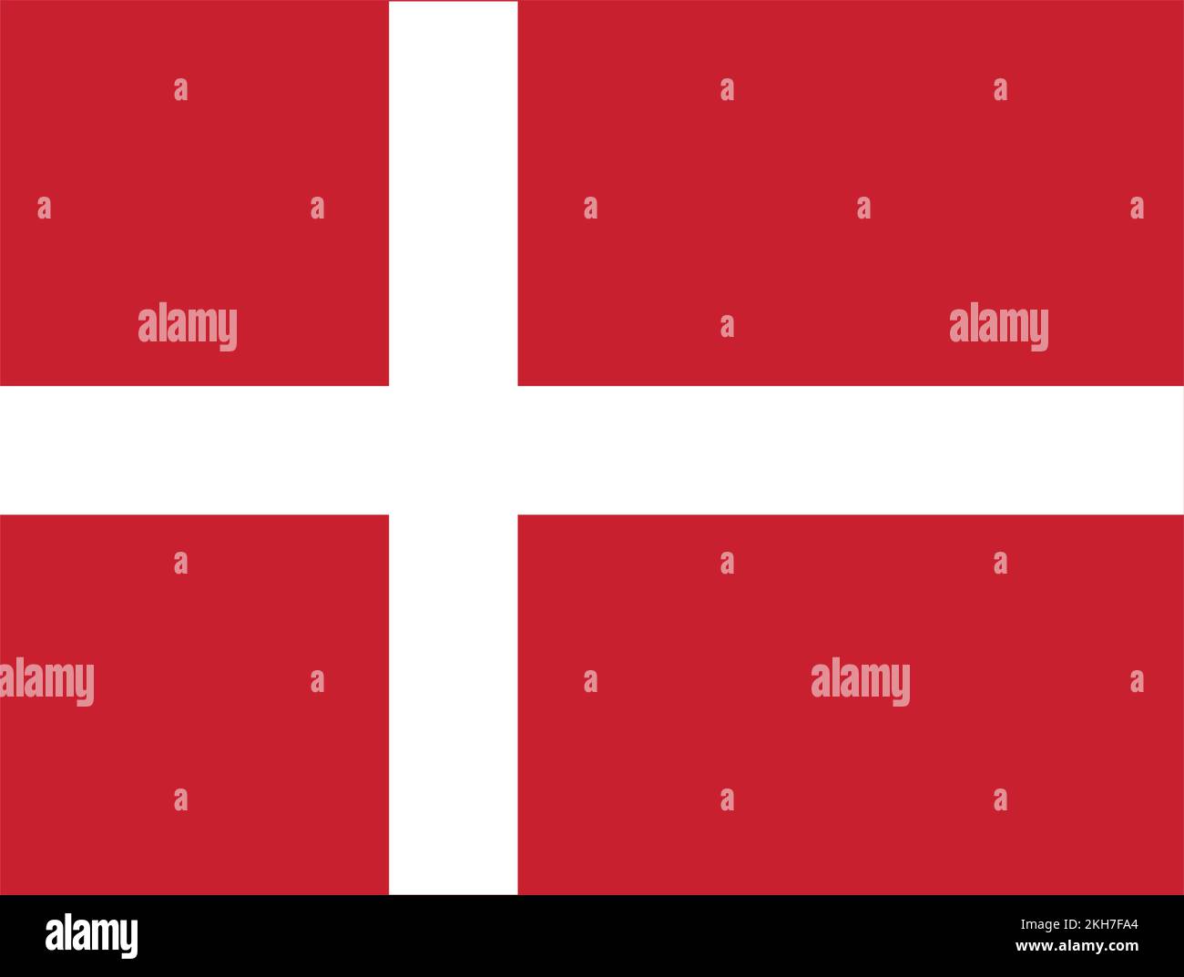 The national flag of Denmark. Vector Illustration Stock Vector Image ...
