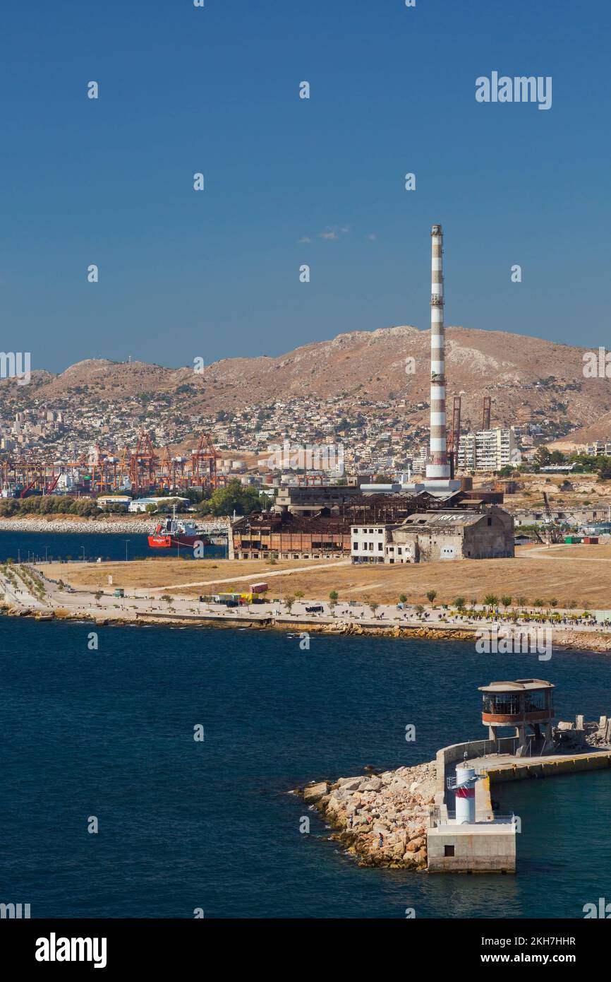 Piraeus port and skyline, Athens, Greece Stock Photo - Alamy