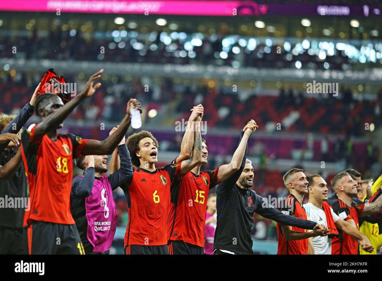 Jogadores da Bélgica during the Qatar 2022 World Cup match, group F ...