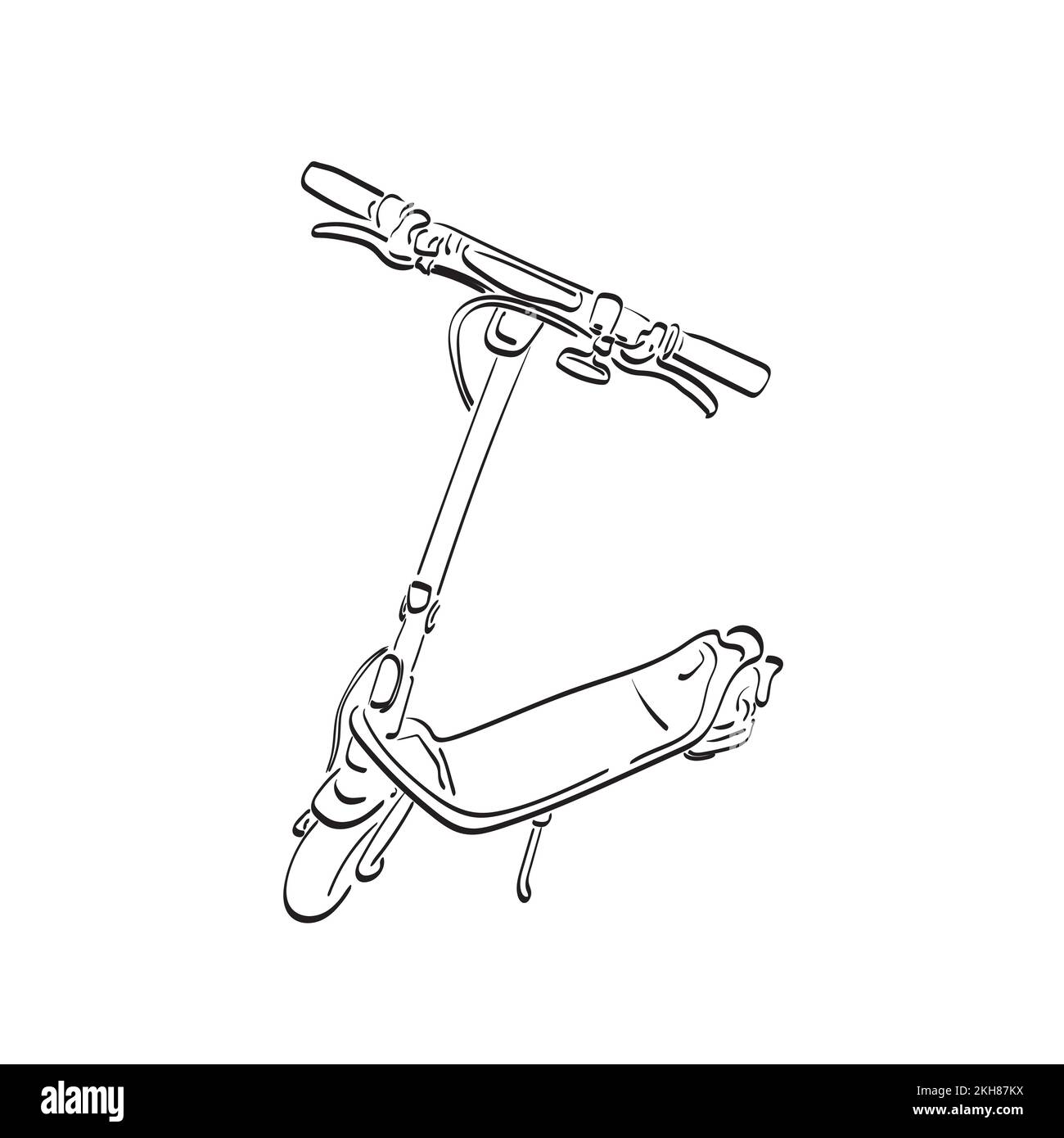 electric scooter illustration vector hand drawn isolated on white ...