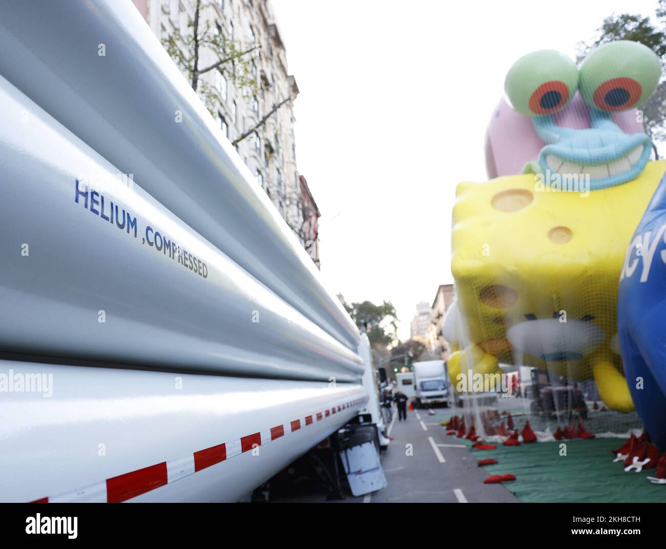 New York, United States. 23rd Nov, 2022. Balloons are inflated on the ...