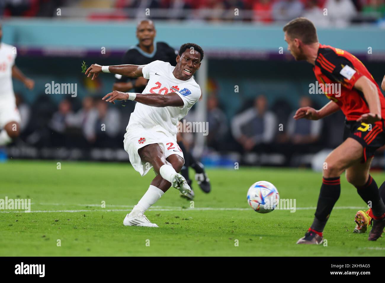 Al Rayyan, Qatar. 23rd Nov, 2022. Jonathan David (CAN) Football/Soccer ...