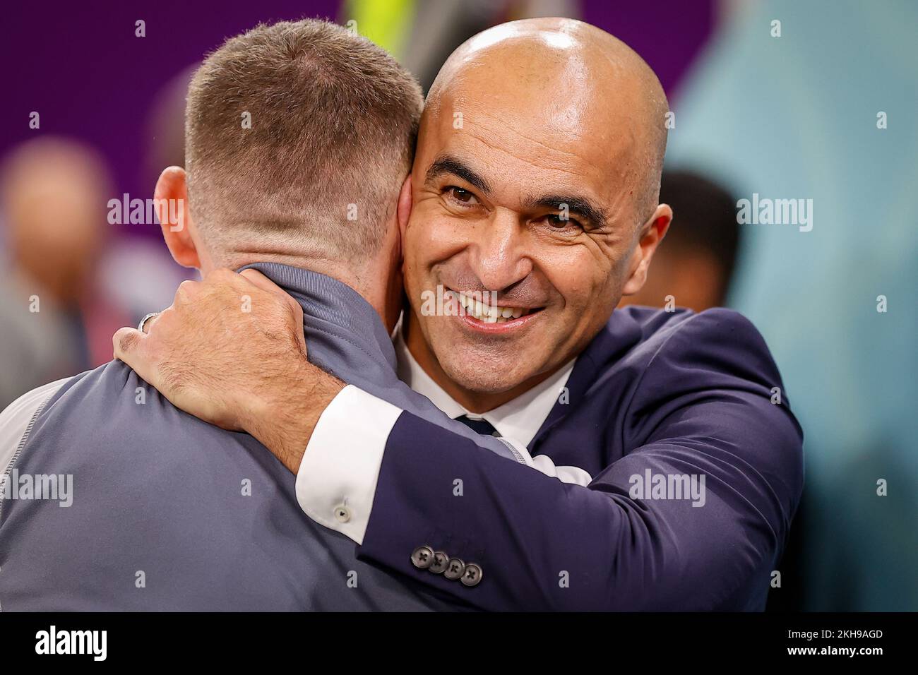 AL-RAYYAN, AR - 23.11.2022: BELGIUM VS CANADA - Coach Roberto Mart?nez of Belgium during the ...