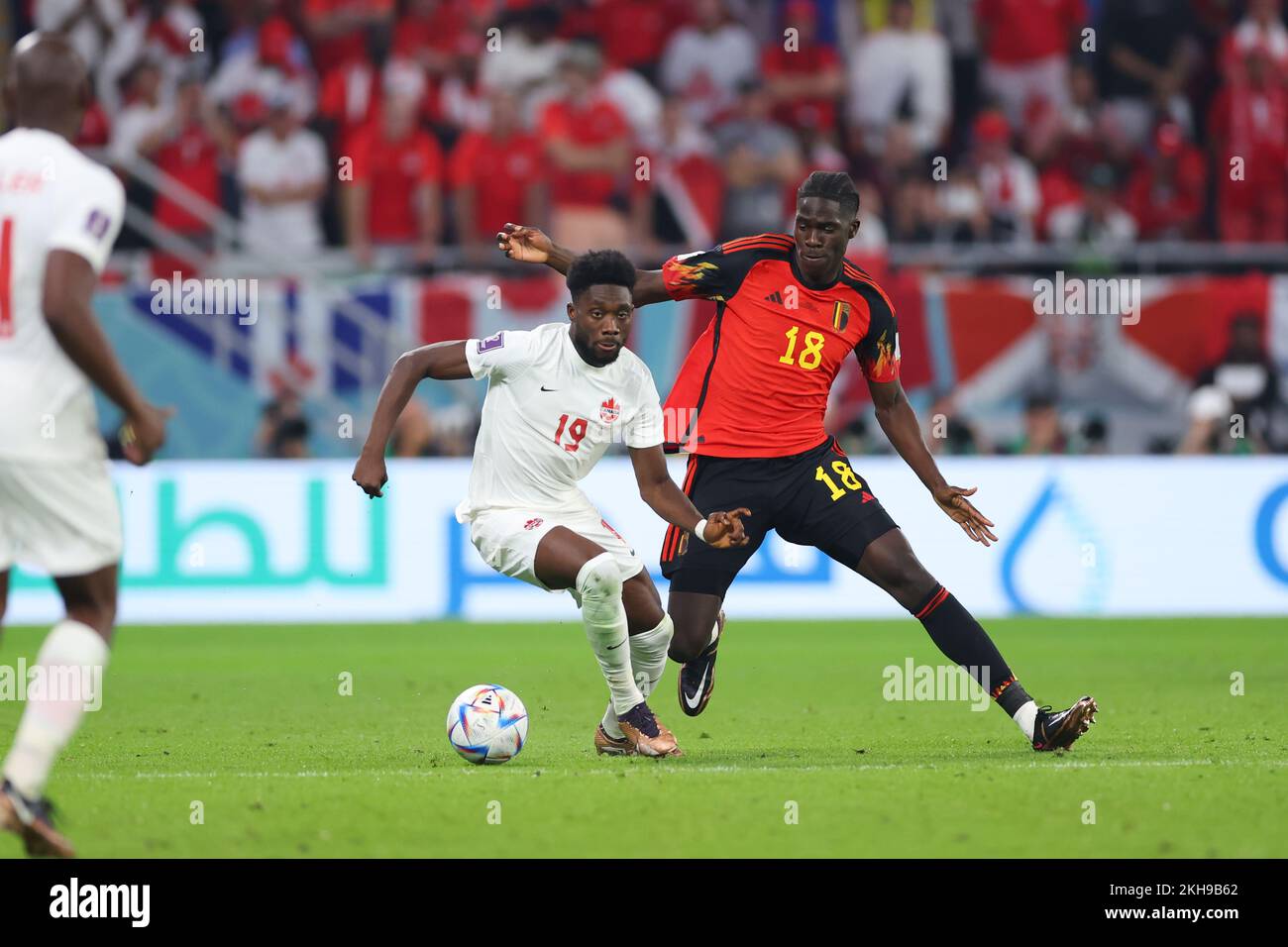 Al Rayyan, Qatar. 23rd Nov, 2022. (L to R) Alphonso Davies (CAN ...