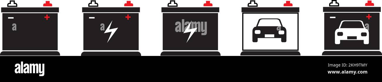 A vertical image of a pack of car battery icons isolated on a white ...