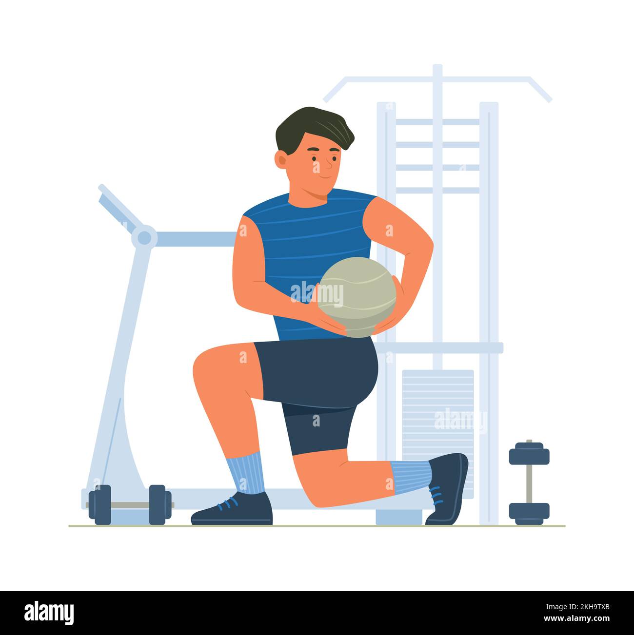 Exercise routine in room Stock Vector Images - Alamy