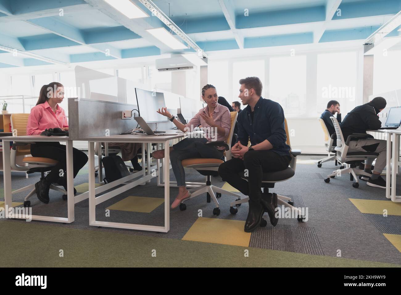 Collaborative process of multicultural skilled young business team ...