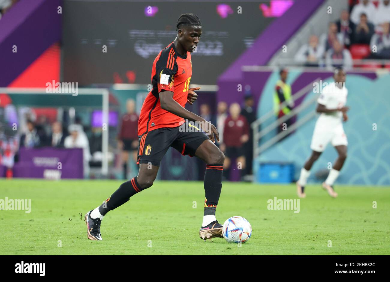Amadou Onana of Belgium during the FIFA World Cup 2022, Group F ...