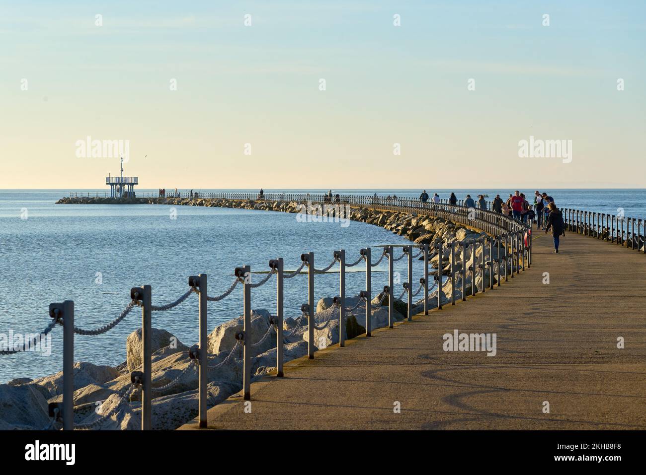 The breakwater at Herne Bay Harbour, called Neptune's Arm Stock Photo ...