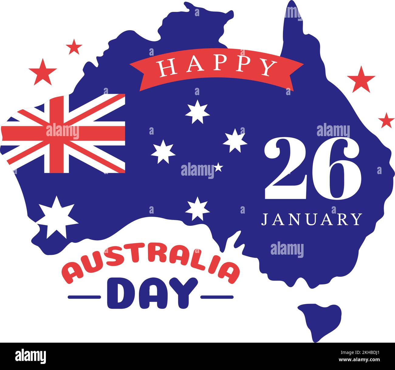 Happy Australia Day Observed Every Year on January 26th with Flags and ...