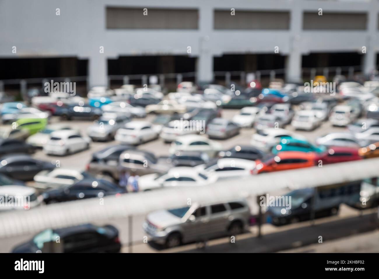 Vintage blur of car at public car parking background Stock Photo - Alamy