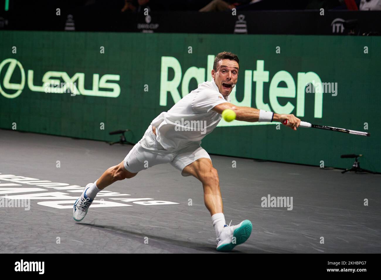Malaga, Spain. 23rd Nov, 2022. Roberto Bautista Agut of Spain in action during the Davis Cup by ...