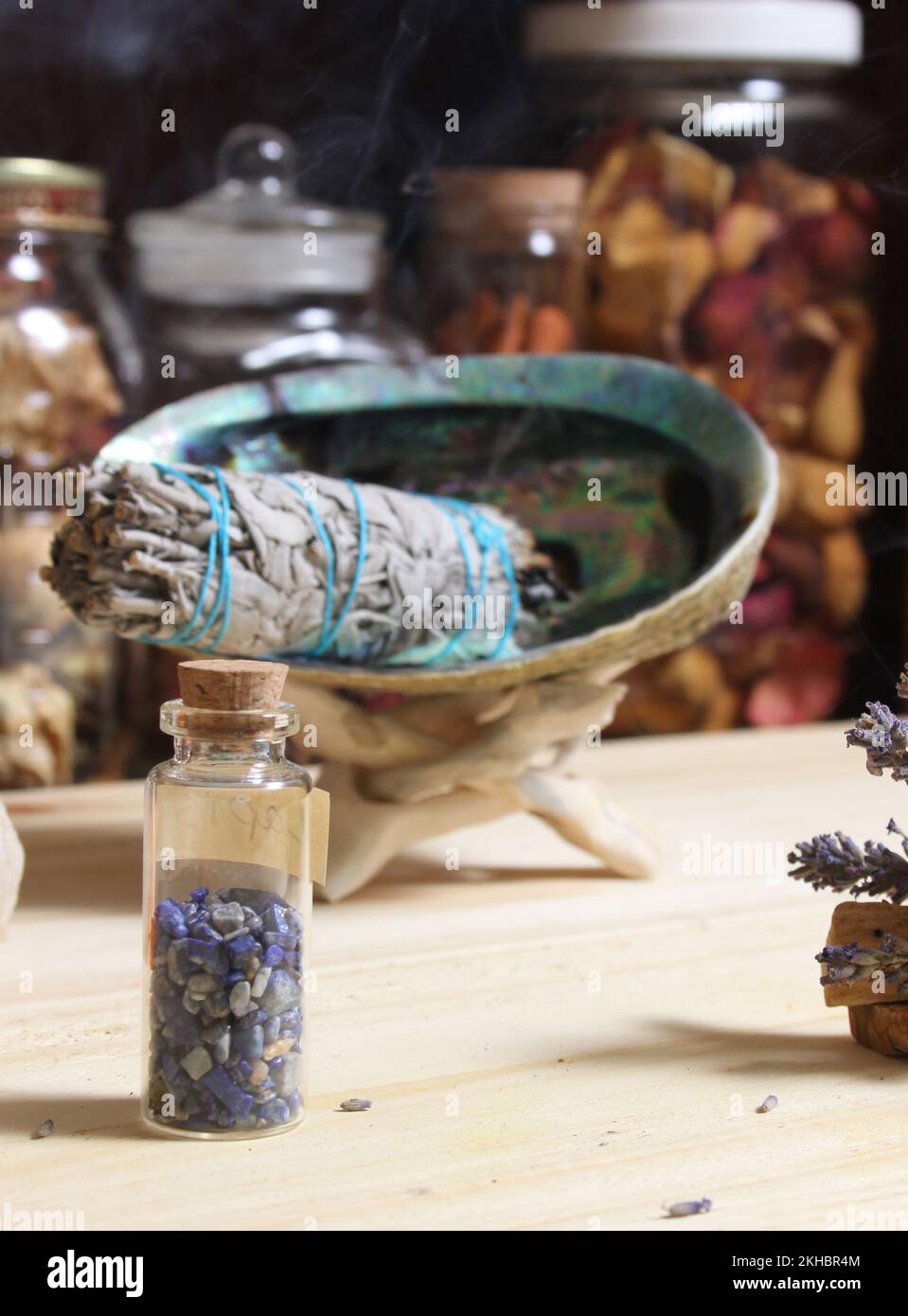 Dried Lavender With Palo Santo Sticks and Abalone Shell For Smudging in ...